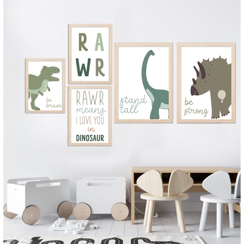 Poster - Dinosaurier / RAWR / 5er-Set