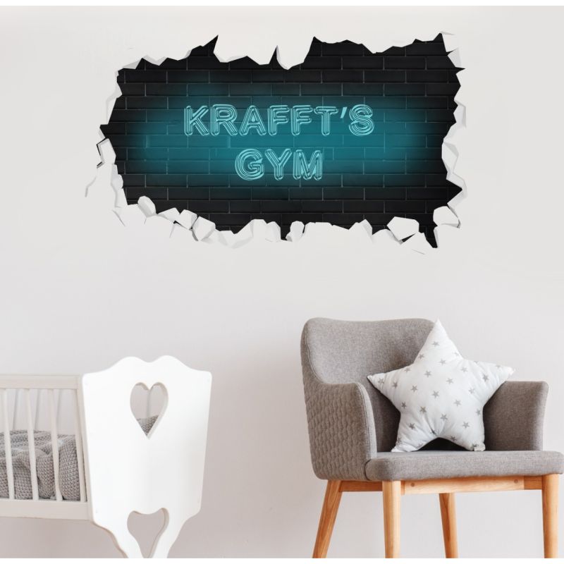 Wandtattoo - Kaputte Wand / Neon / Personalisiert