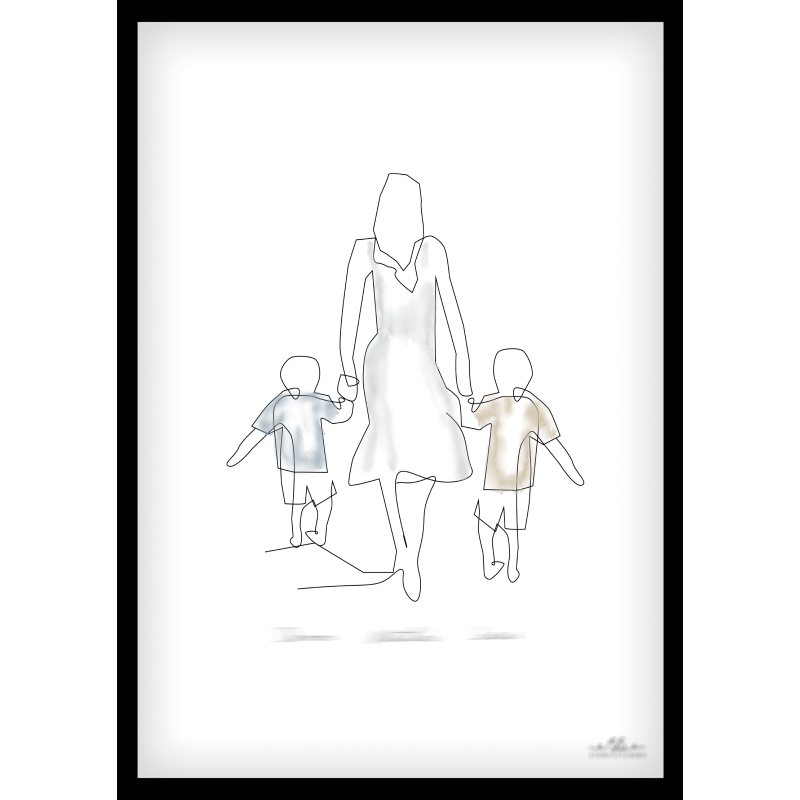 POSTER - Mutter und zwei Kinder